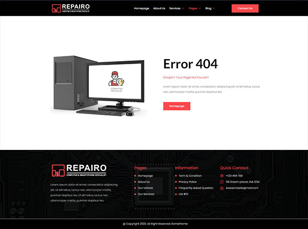 Repairo - Computer & Smartphone Repair Elementor Template Kit by Rometheme
